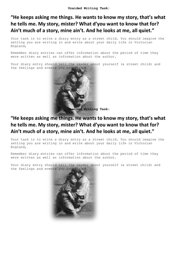 Unaided Writing Prompts: Victorian / Street Child | Teaching Resources