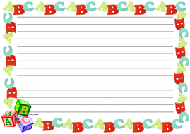 ABC's Themed Lined paper and Pageborder | Teaching Resources
