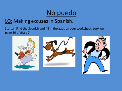 2/4 - Mira 2 Express: Making Excuses in Spanish | Teaching Resources