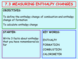 7.3 Measuring Enthalpy Changes | Teaching Resources