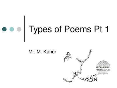 Types of Poems: Poetic forms for KS3 - Resources - TES