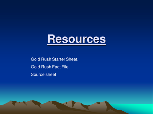 The Californian Gold Rush - American West | Teaching Resources