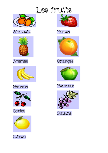 KS1/KS2 French: Fruit, Les Fruits | Teaching Resources