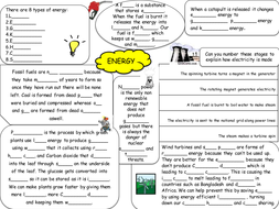 Energy Mindmap | Teaching Resources