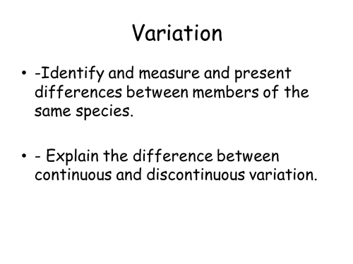 KS3 Biology - Variation Lesson | Teaching Resources