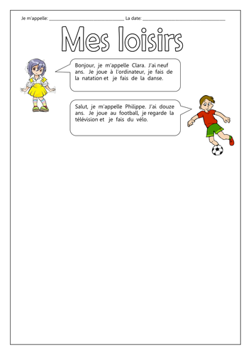 My Hobbies: French speaking activity | Teaching Resources