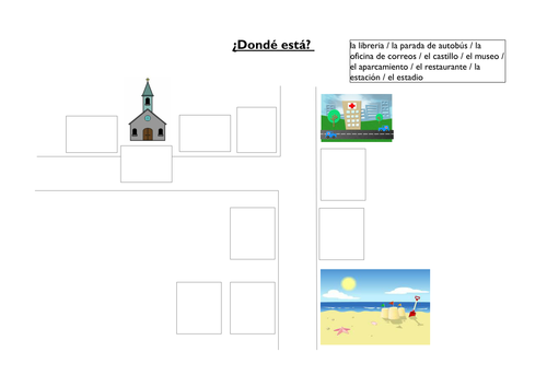 Places in town and directions in Spanish | Teaching Resources