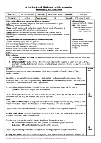 Study skills EPQ Skills lessons | Teaching Resources