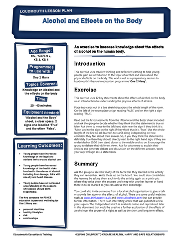 Alcohol and Effects on the Body | Teaching Resources