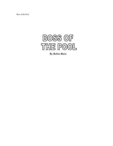 'Boss of the pool' literature unit | Teaching Resources