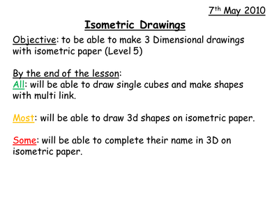 Isometric Drawing Grade E Level 5 by whidds - UK Teaching Resources - TES