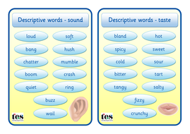 Descriptive words - The Senses | Teaching Resources