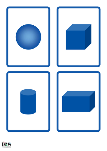 Simple 3D shape cards | Teaching Resources