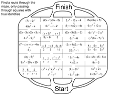 Algebraic manipulation maze | Teaching Resources