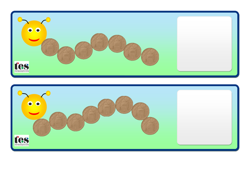 Caterpillar Coin Amounts to 10p | Teaching Resources