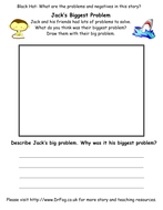 FREE Jack and the FlumFlum Tree worksheets - Black Thinking hat - Let's ...