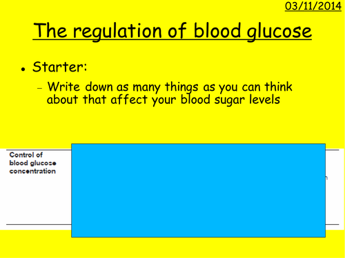 Blood sugar, glucose regulation AQA B5 | Teaching Resources