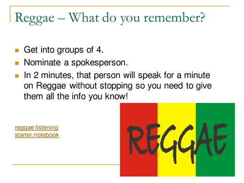 Reggae Music | Teaching Resources