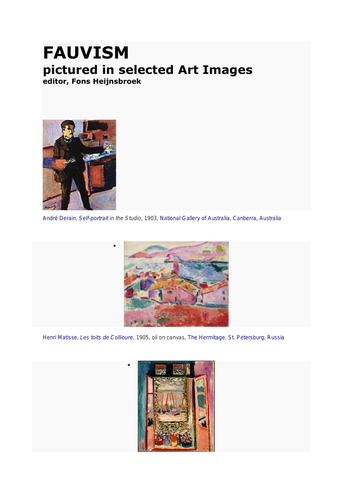Fauvism, described & explained in short text-quotes + images - free ...