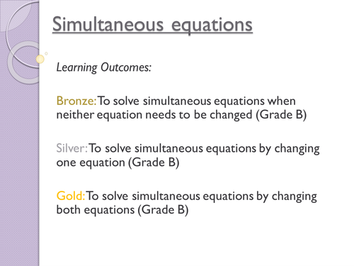 Simultaneous Equations Lesson | Teaching Resources Simultaneous Equations Lesson | Teaching Resources