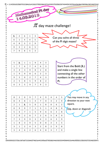 Pi day maze | Teaching Resources