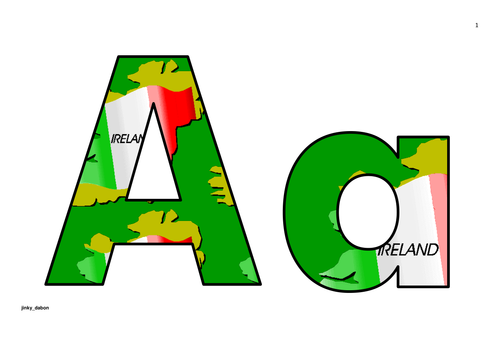 Ireland Flag Themed Alphabet and Numbers | Teaching Resources