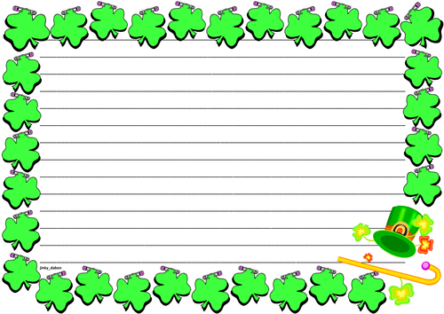 St. Patrick's Themed Lined Paper and Pageborder | Teaching Resources