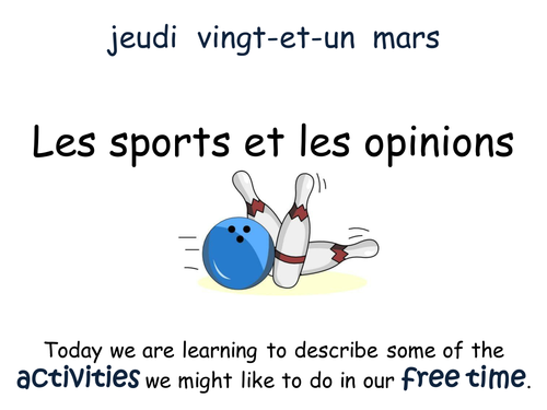 Les sports et les Opinions | Teaching Resources
