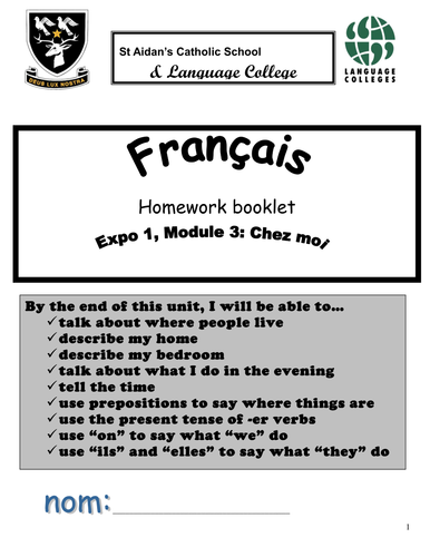 Expo 1 Homework booklet | Teaching Resources