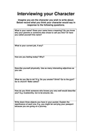 Interviewing your Character | Teaching Resources