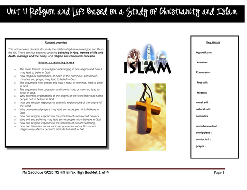 Unit 1.1 Religion and Life-Christianity & Islam | Teaching Resources