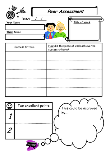 Self assessment and peer assessment sheets | Teaching Resources