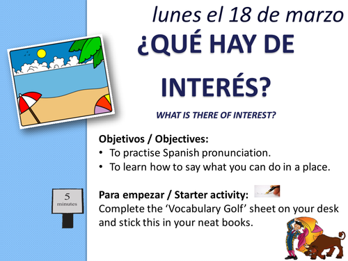 KS3 Spanish - places to visit vocabulary learning | Teaching Resources