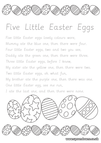 Five little Easter eggs poster | Teaching Resources