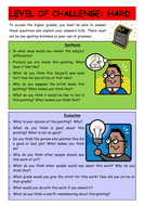 Art Challenge cards, differentiated questions | Teaching Resources