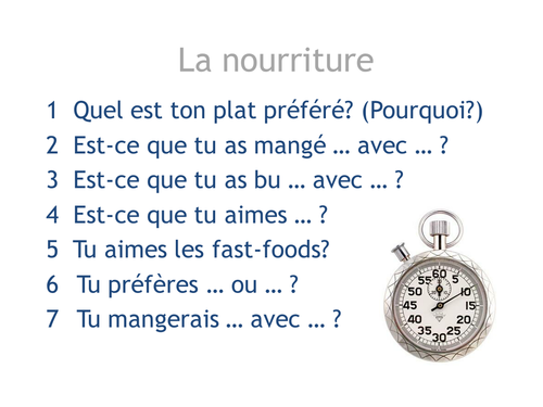 La Nourriture - French SPEAKING ACTIVITY | Teaching Resources