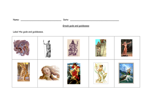 Gods and goddesses of Ancient Greece. | Teaching Resources