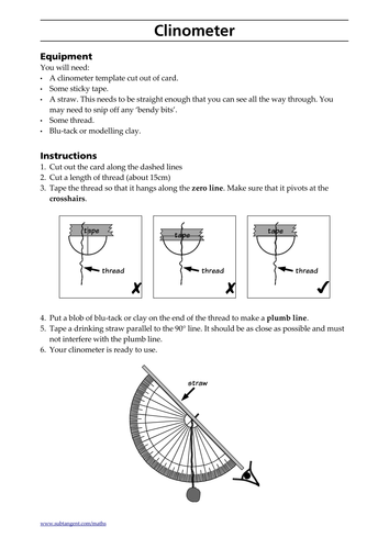Clinometers Activity | Teaching Resources