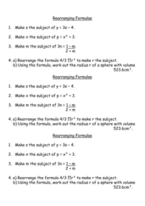 Rearranging Formulae GCSE Higher by missnorledge - UK Teaching ...