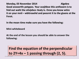 Gradient - perpendicular lines | Teaching Resources