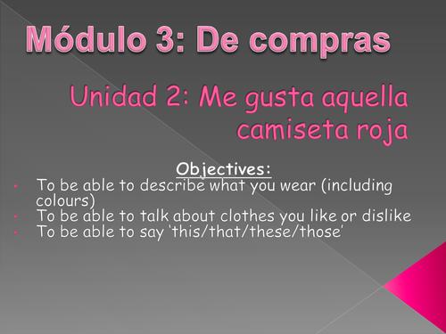 KS3 Spanish Module 3, Unit 1 what am I wearing | Teaching Resources