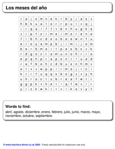 Spanish months of the year - Word search by tobyr2385 - UK Teaching ...