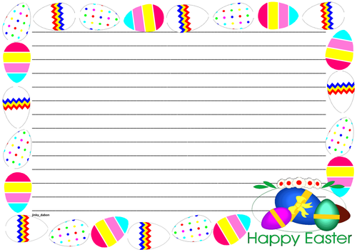 Easter Themed Lined paper and Pageborders | Teaching Resources