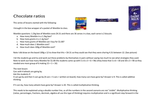 Chocolate ratios | Teaching Resources