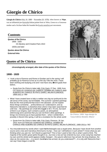 De Chirico in quotes, the famous artist on his painting & life - free ...