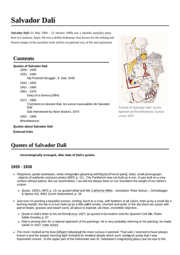 Salvador Dali in his artist quotes on painting, Surrealism & life ...