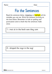 Fix the Sentences - Worksheets with Guidelines.pdf