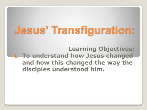 The Transfiguration of Jesus | Teaching Resources
