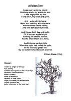 A Poison Tree by William Blake by jamestickle86 - UK Teaching Resources ...
