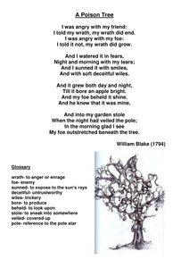 A Poison Tree by William Blake by jamestickle86 - UK Teaching Resources ...